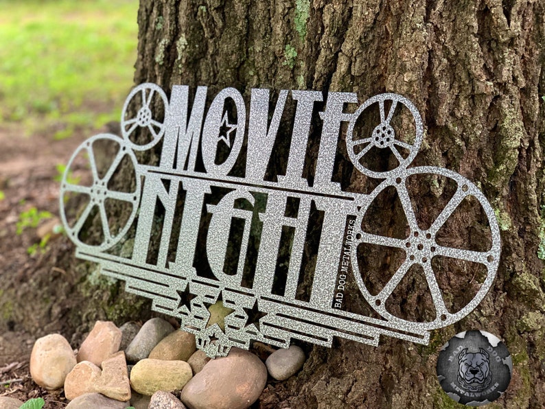 Movie Night Metal Sign Bad Dog Metalworks Home Décor Movie | Etsy