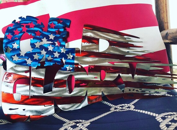 Old Glory Tattered Metal Flag USA America United States - Etsy