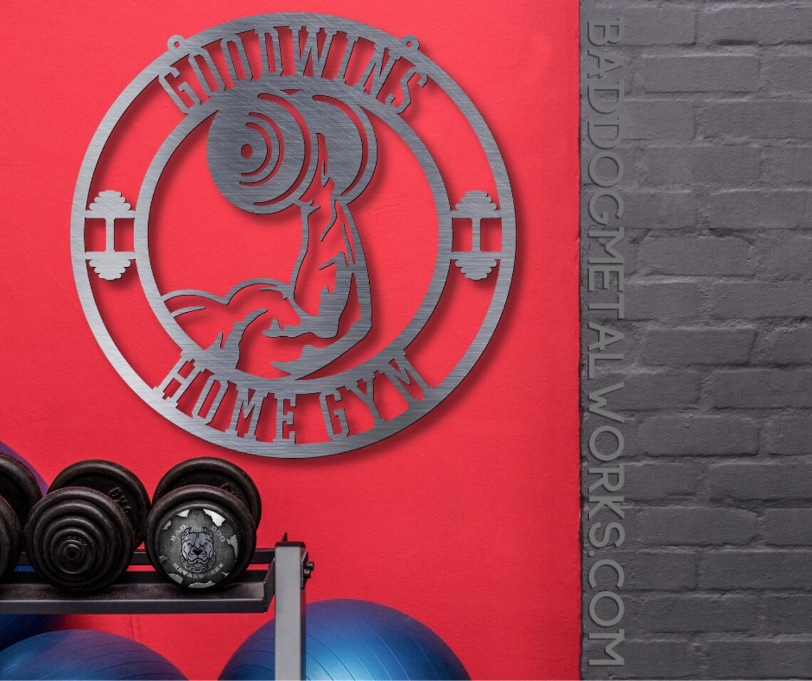 Personalized Home Gym Monogram Bad Dog Metalworks Home Decor - Etsy