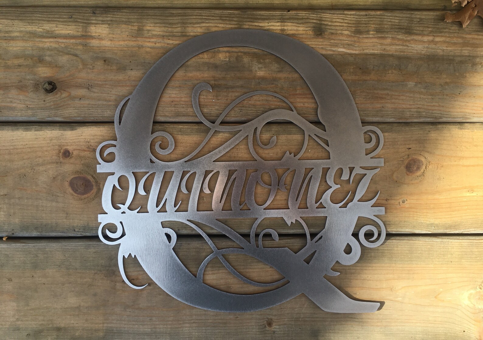 Split Letter Monogram Metal Sign Bad Dog Metalworks Home - Etsy