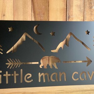 Little Man Cave Sign - Kids Room and Nursery Décor - Bad Dog Metalworks ...