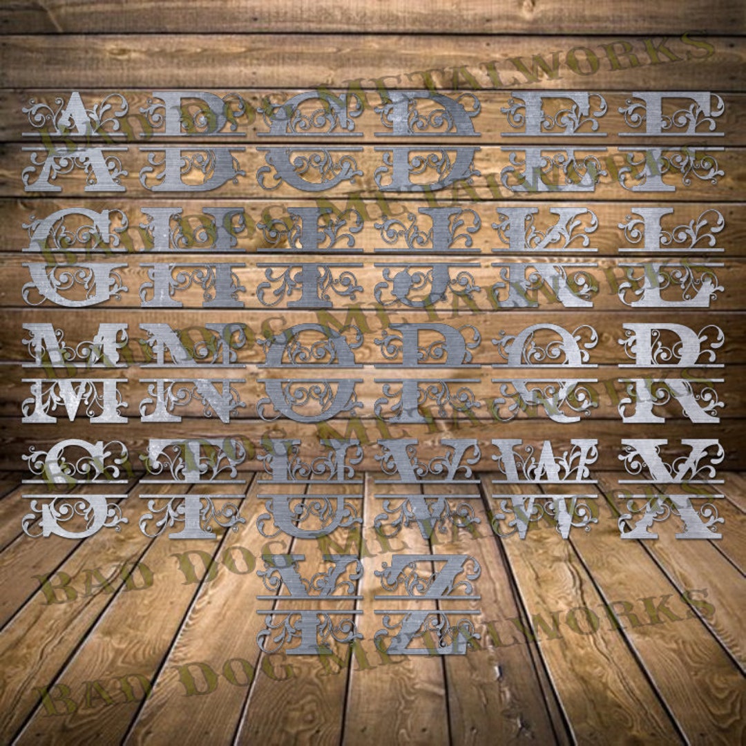 Split Letter Monogram Set DXF and SVG - Bad Dog Metalworks Digital ...