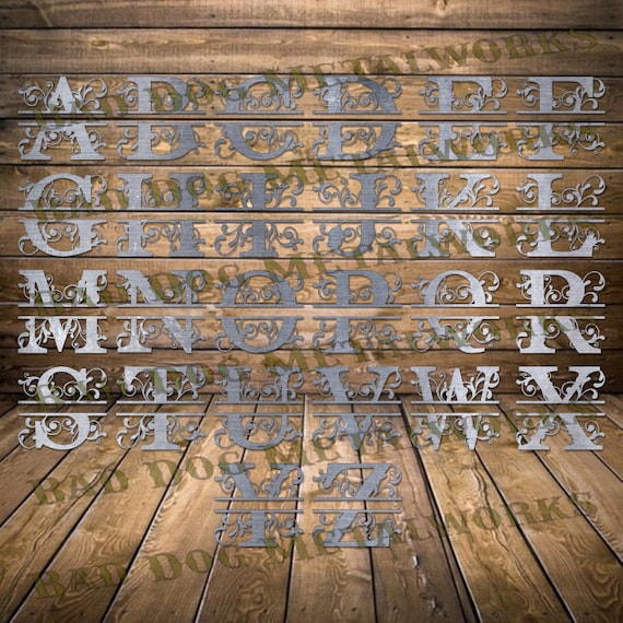 Split Letter Monogram Set DXF and SVG Bad Dog Metalworks - Etsy