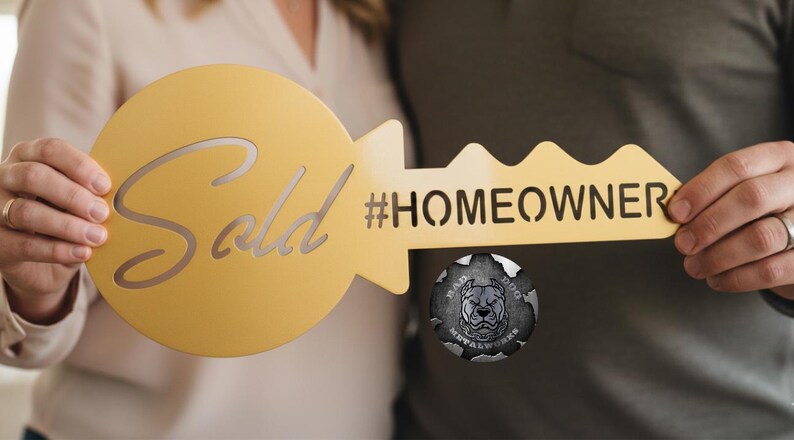 Sold Homeowner Key Metal Sign, Realtor Closing Gift, Real Estate Photo ...