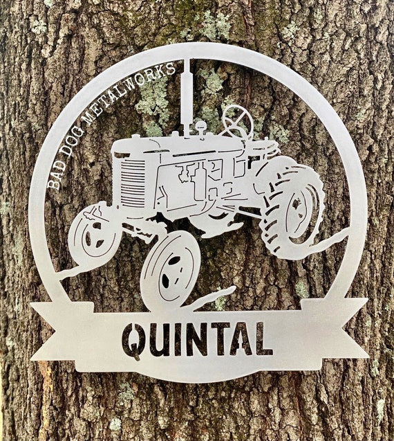 Personalized Tractor Monogram Metal Sign Bad Dog Metalworks | Etsy