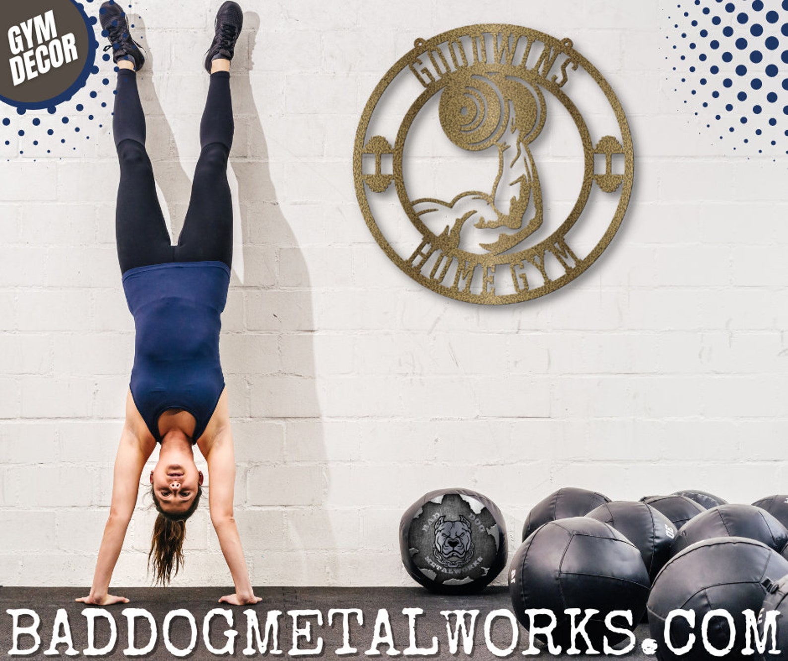 Personalized Home Gym Monogram Bad Dog Metalworks Home Decor - Etsy