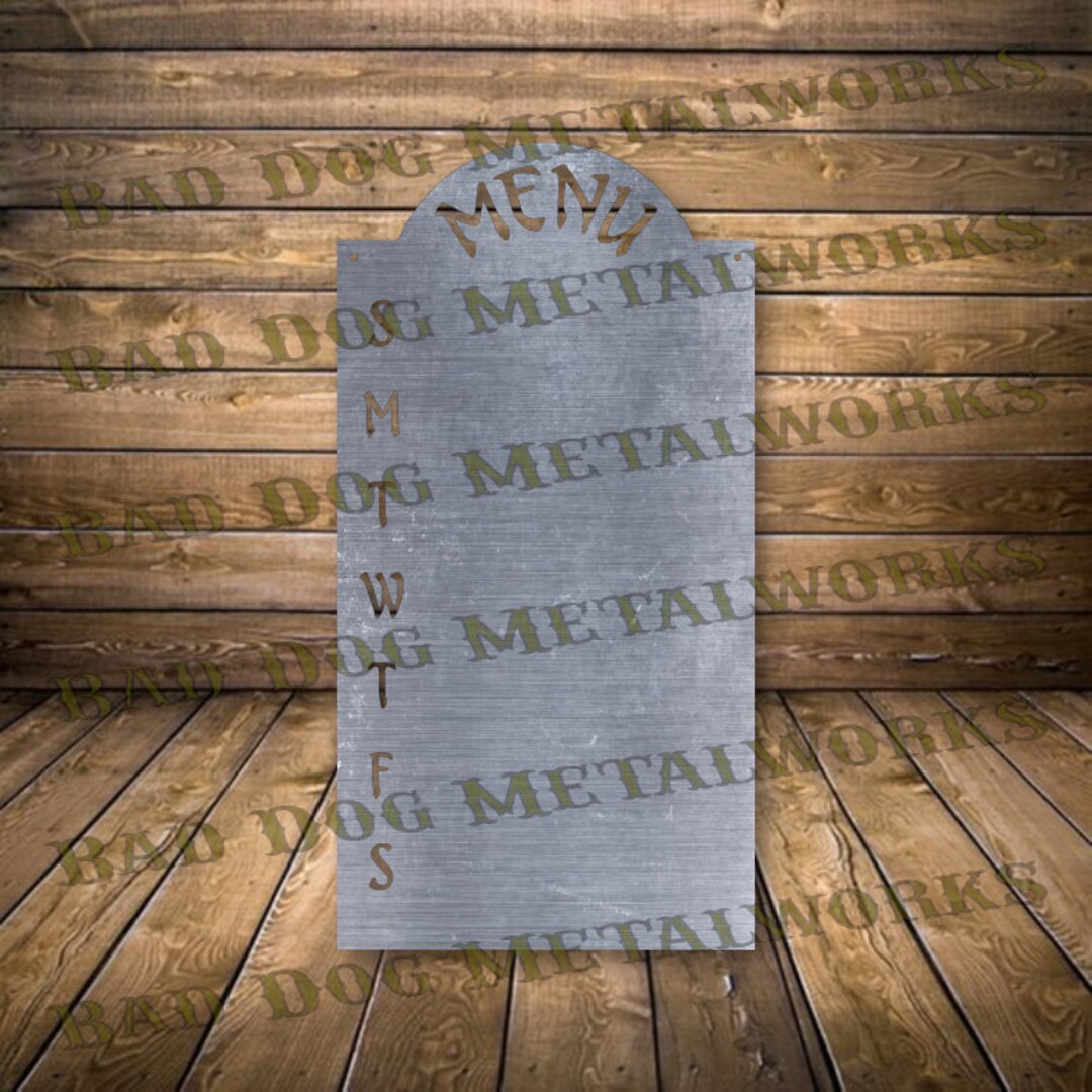 Weekly Menu Board Svg/dxf - Bad Dog Metalworks Digital Download CNC ...