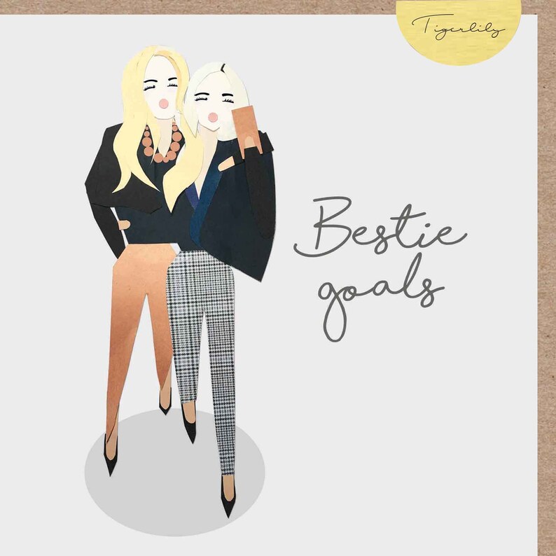 Bestie Goals Bestie Card. Selfie Gin Lovers Friend Card - Etsy