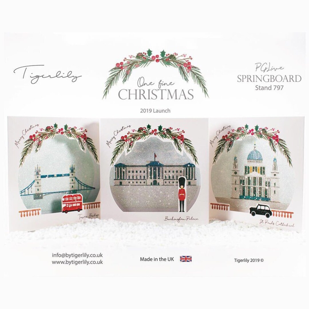 Sparkling LONDON Cards Christmas Laser Cut, 4 Pack London Christmas ...