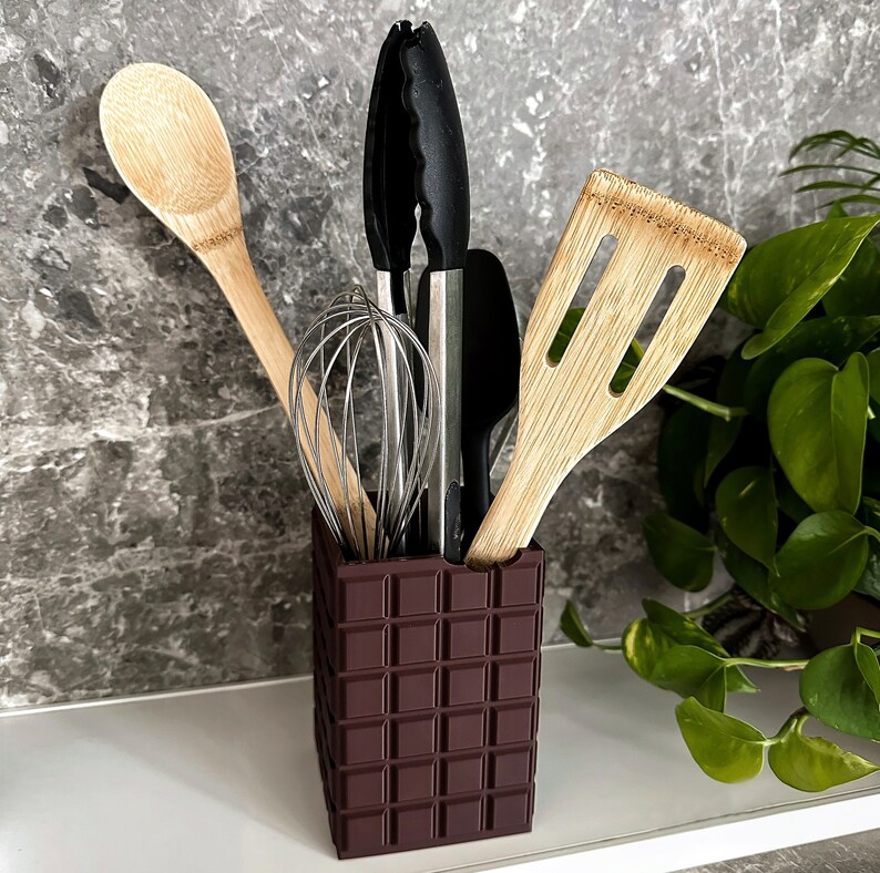 Unique Kitchen Utensil Holder Organizer Utensil Caddy | “smitten Dark ...