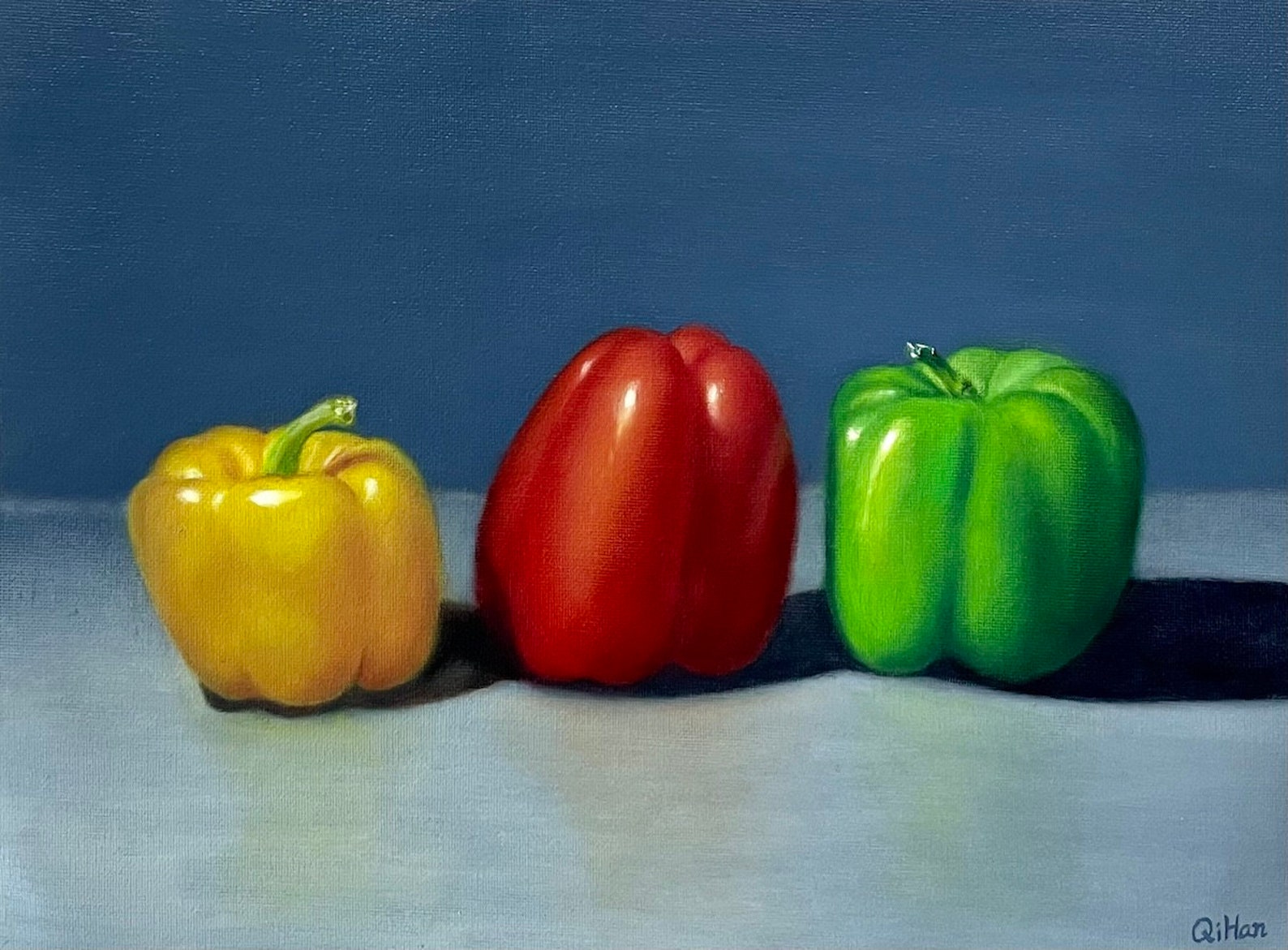 Bell Pepper Still Life Original Oil Painting Food Themed Artwork for ...