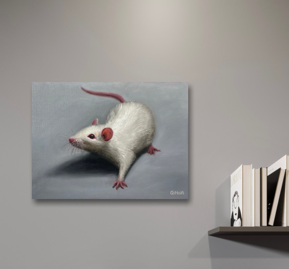 Mouse Oil Painting, Original Painting, Whimsical Whiskers, Unique Gift ...