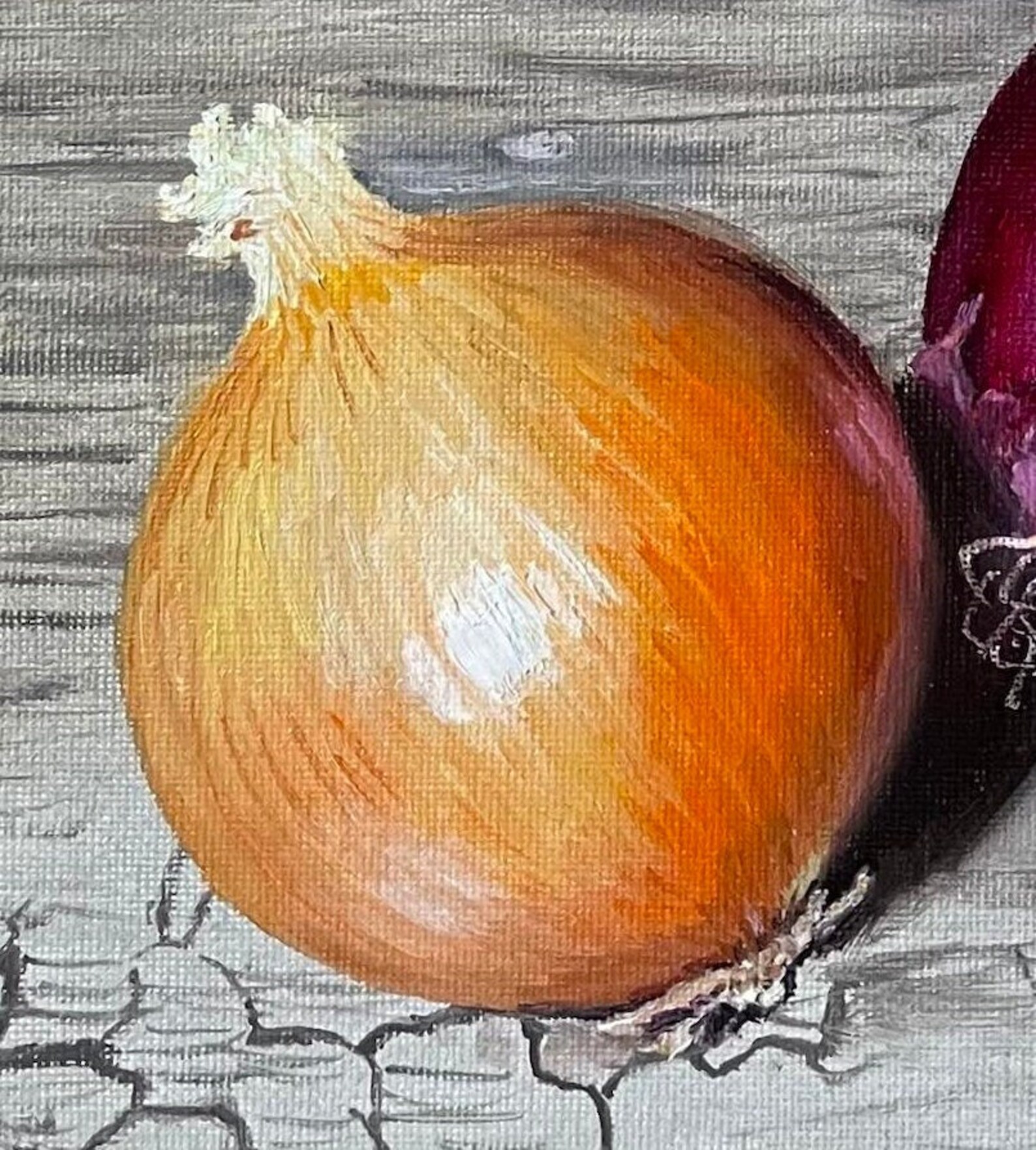 Onion Still Life Painting: Original Kitchen Food Art, 9x12 - Etsy