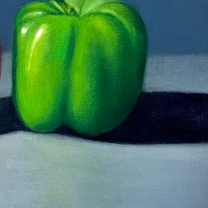 Bell Pepper Still Life Original Oil Painting Food Themed Artwork for ...
