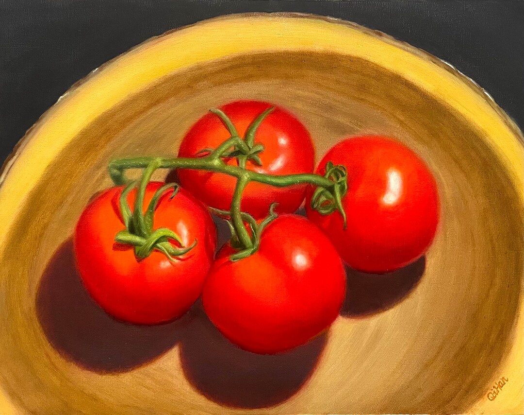 Original Oil Painting, Tomato Oil Painting, Multi-glazed Painting ...