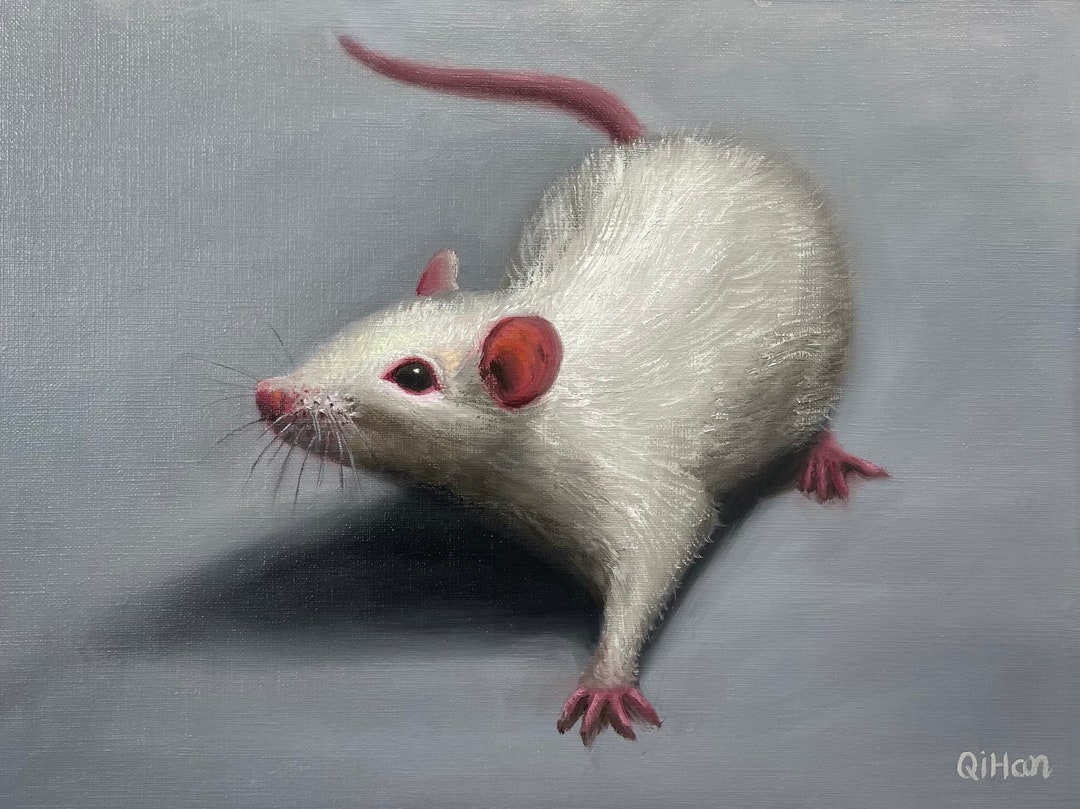 Mouse Oil Painting, Original Painting, Whimsical Whiskers, Unique Gift ...