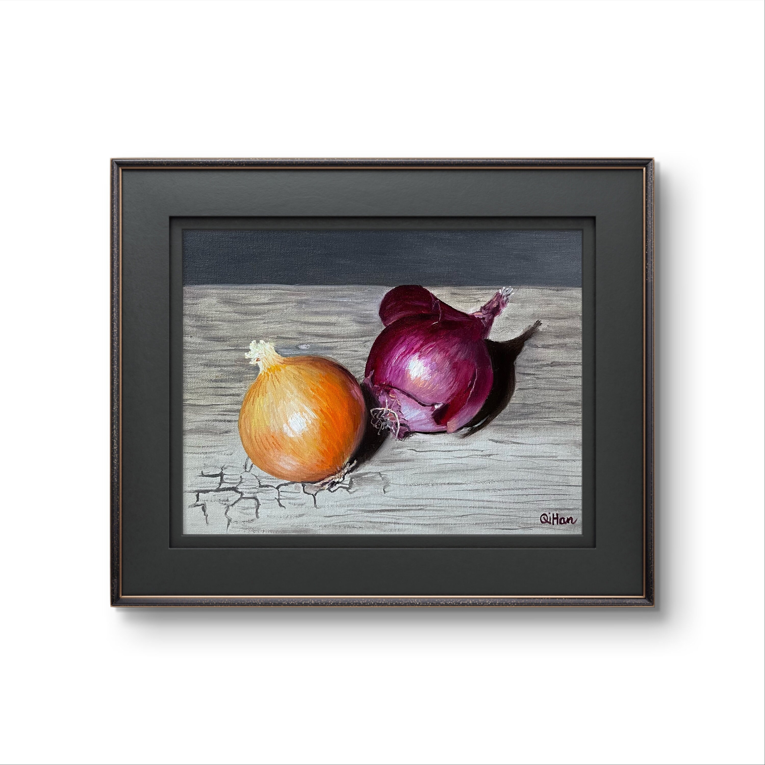 Onion Still Life Painting: Original Kitchen Food Art, 9x12 - Etsy