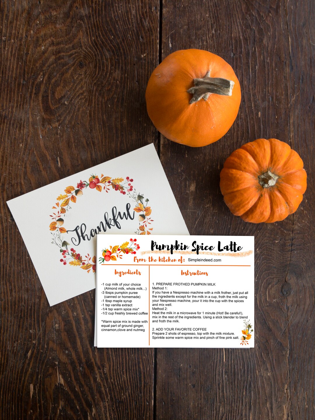Thanksgiving Recipe Card Printable, Editable Recipe Card, Fall Recipe ...