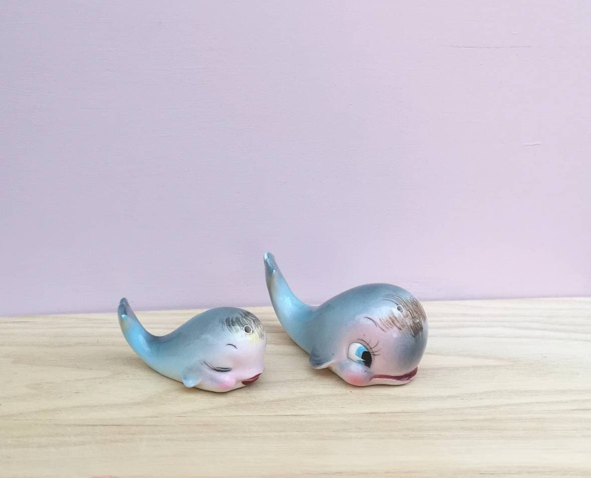 Home & Living Vintage Whale Salt and Pepper Shakers Salt & Pepper ...