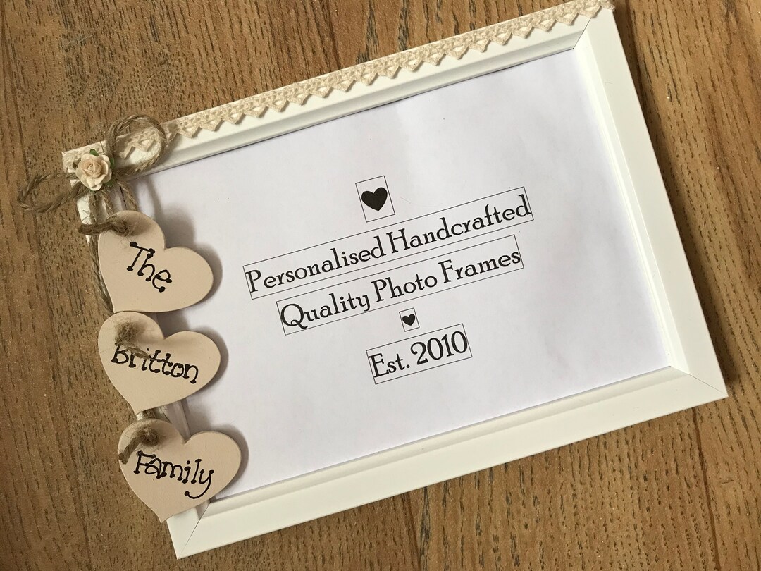 Personalised Handcrafted Family Portrait Photo Frame Picture Keepsake ...