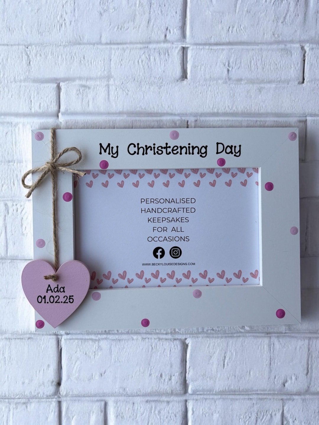 Personalised Christening Photo Frame, Handcrafted Keepsake Gift - Etsy UK