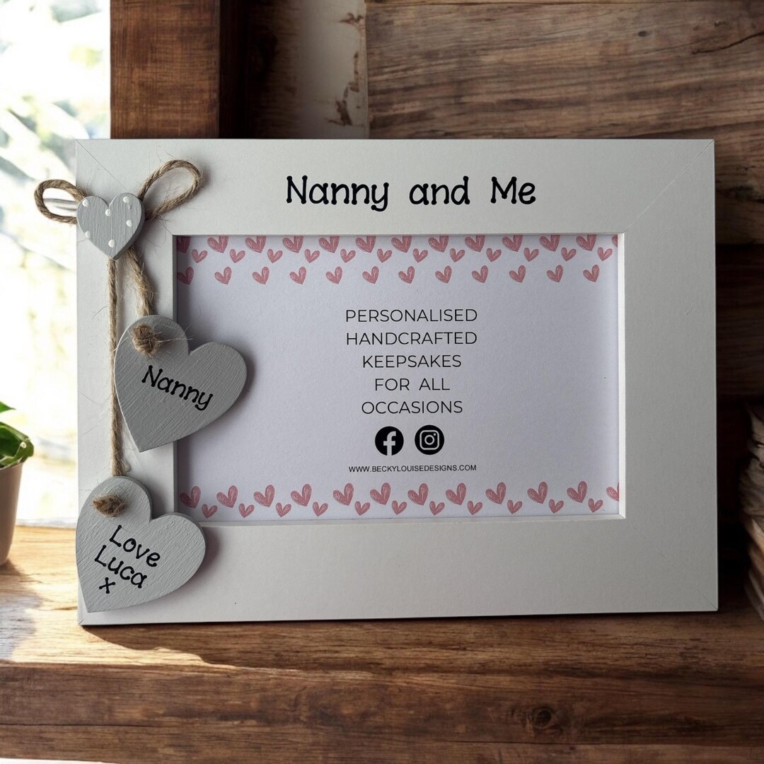 Handcrafted Personalised Nanny and Me Photo Picture Frame Keepsake ...