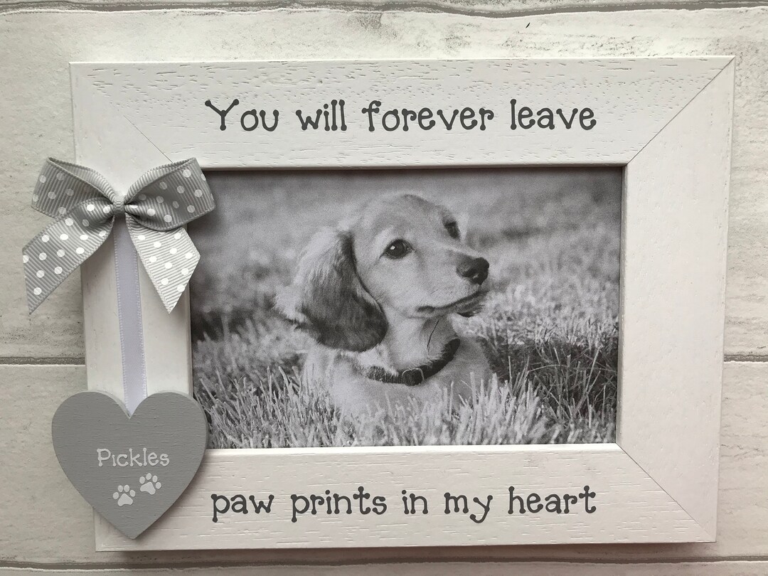 Personalised Wooden Handcrafted Dog Paw Prints Pet Loss in Memory ...