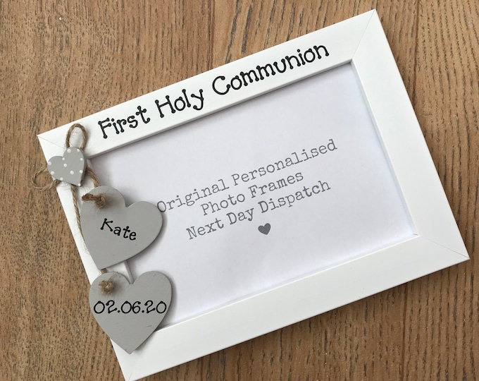 First Holy Communion Custom Frame, Personalized Solid Wood Frame ...