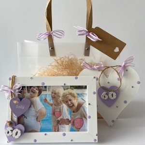 Personalised 80th Birthday Photo Frame Wooden Plaque Gift Hamper Bag ...