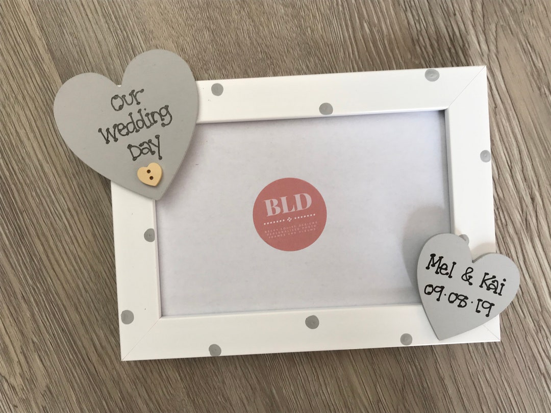 Handcrafted Personalised Our Wedding Day Photo Picture Frame Keepsake ...