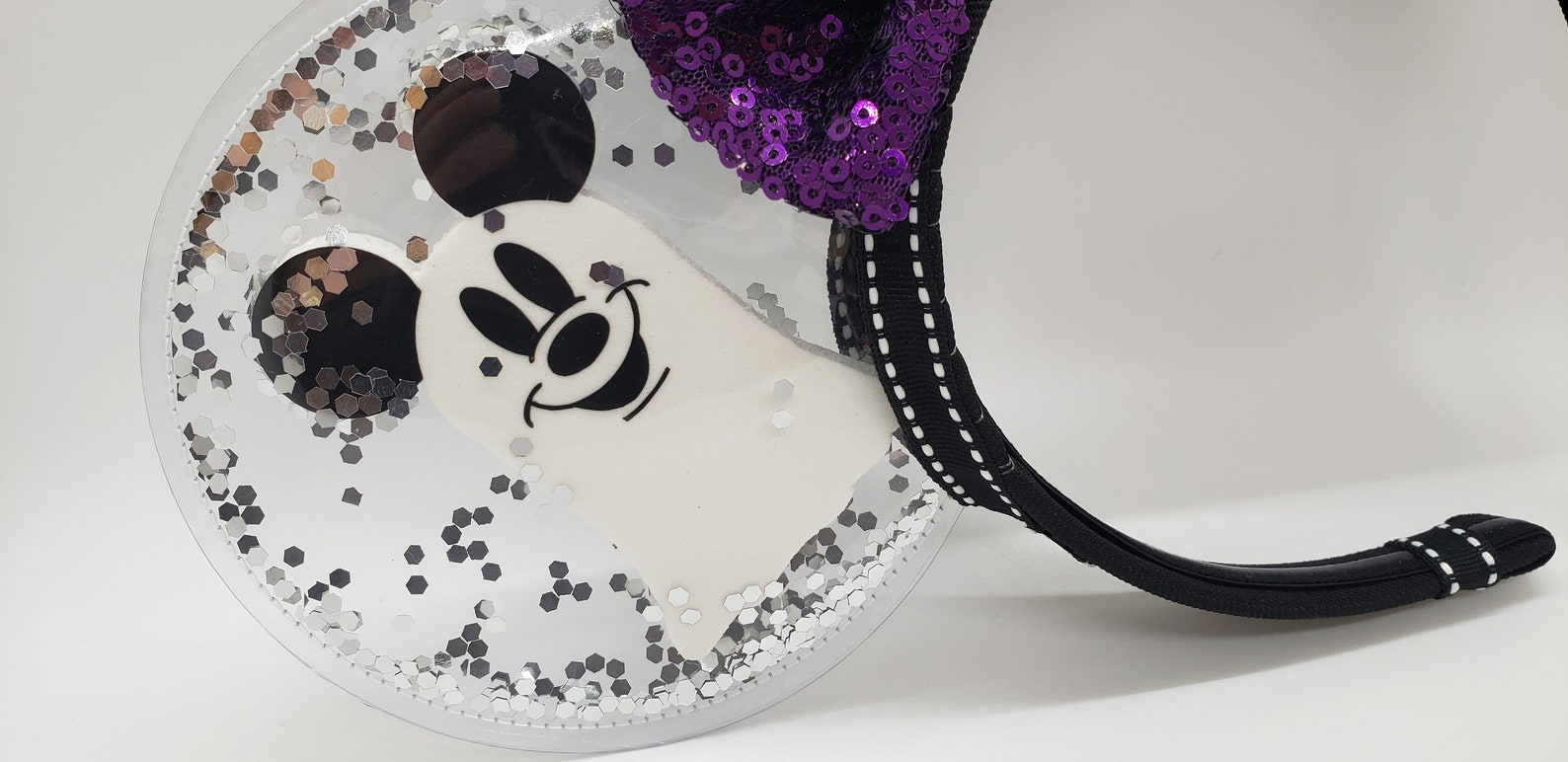 Mickey and Minnie Ghost Halloween Ears Disney Ghost Ears - Etsy