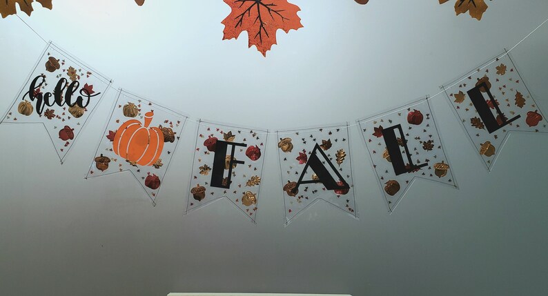 Hello Fall Clear Confetti Banner Autumn Banner Fall Home - Etsy