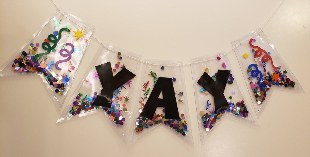 Confetti Banner Yay Banner Celebrate Banner Birthday - Etsy