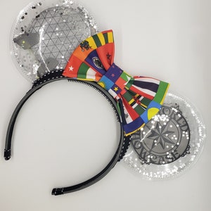 Epcot Minnie Ears, Spaceship Earth Disney Ears, World Showcase Mickey ...