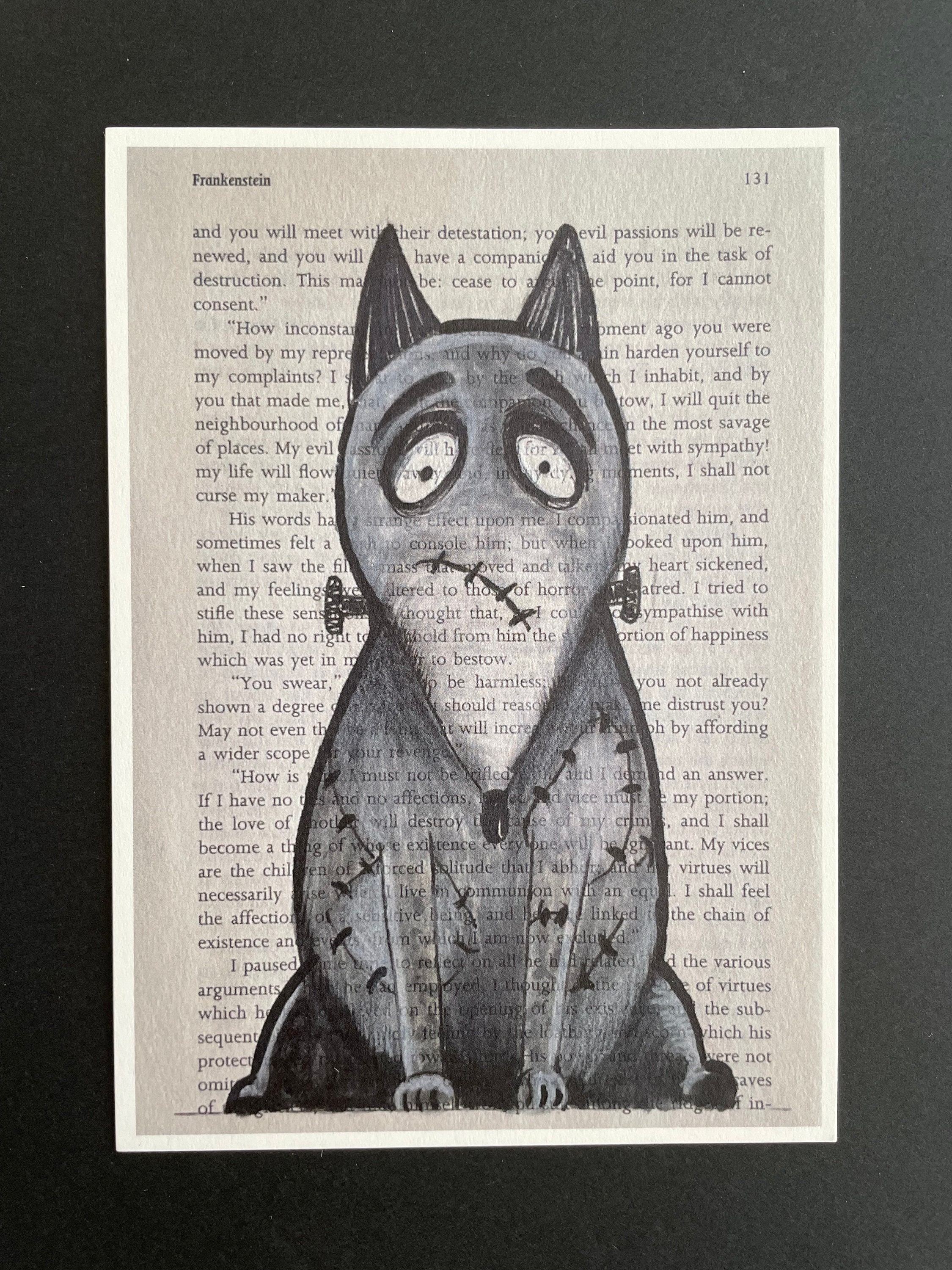 Tim Burton's Frankenweenie Illustration Art Print 5x7 Card Stock ...