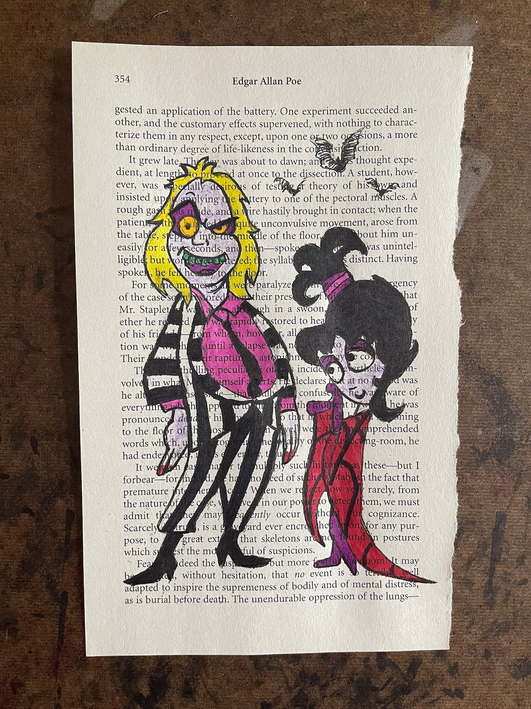 Original Beetlejuice Drawing Tim Burton Character on Edgar Allan Poe ...