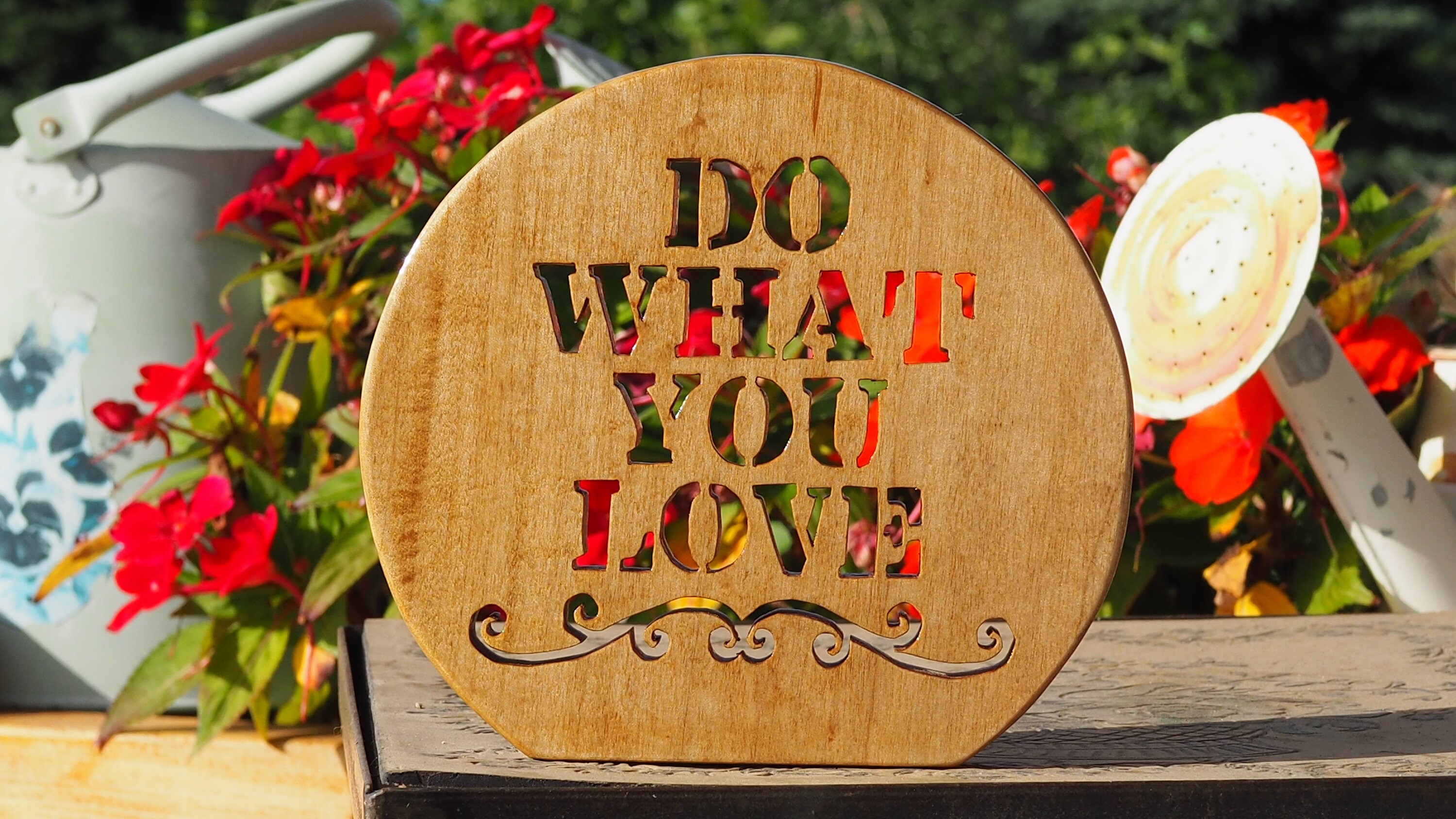 Walnut Wood Sign, Do What You Love, Inspirational Desk Decor - Etsy