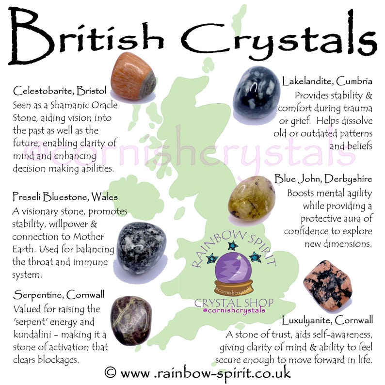 British Crystals Set of Stones From England Wales & Cornwall - Etsy UK