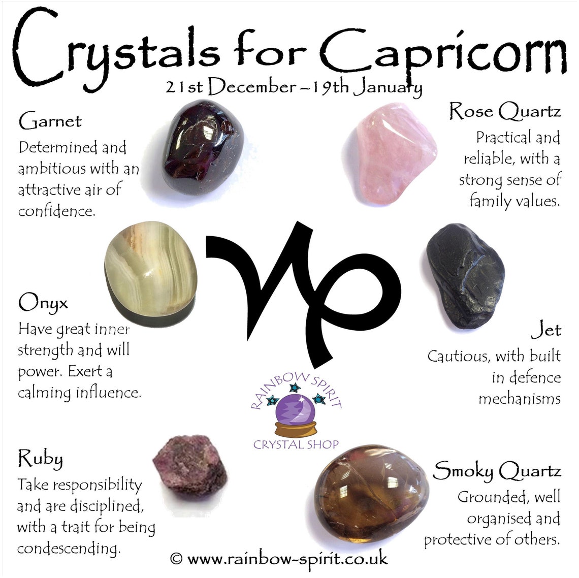 Capricorn Birthstones Crystal Set - Etsy