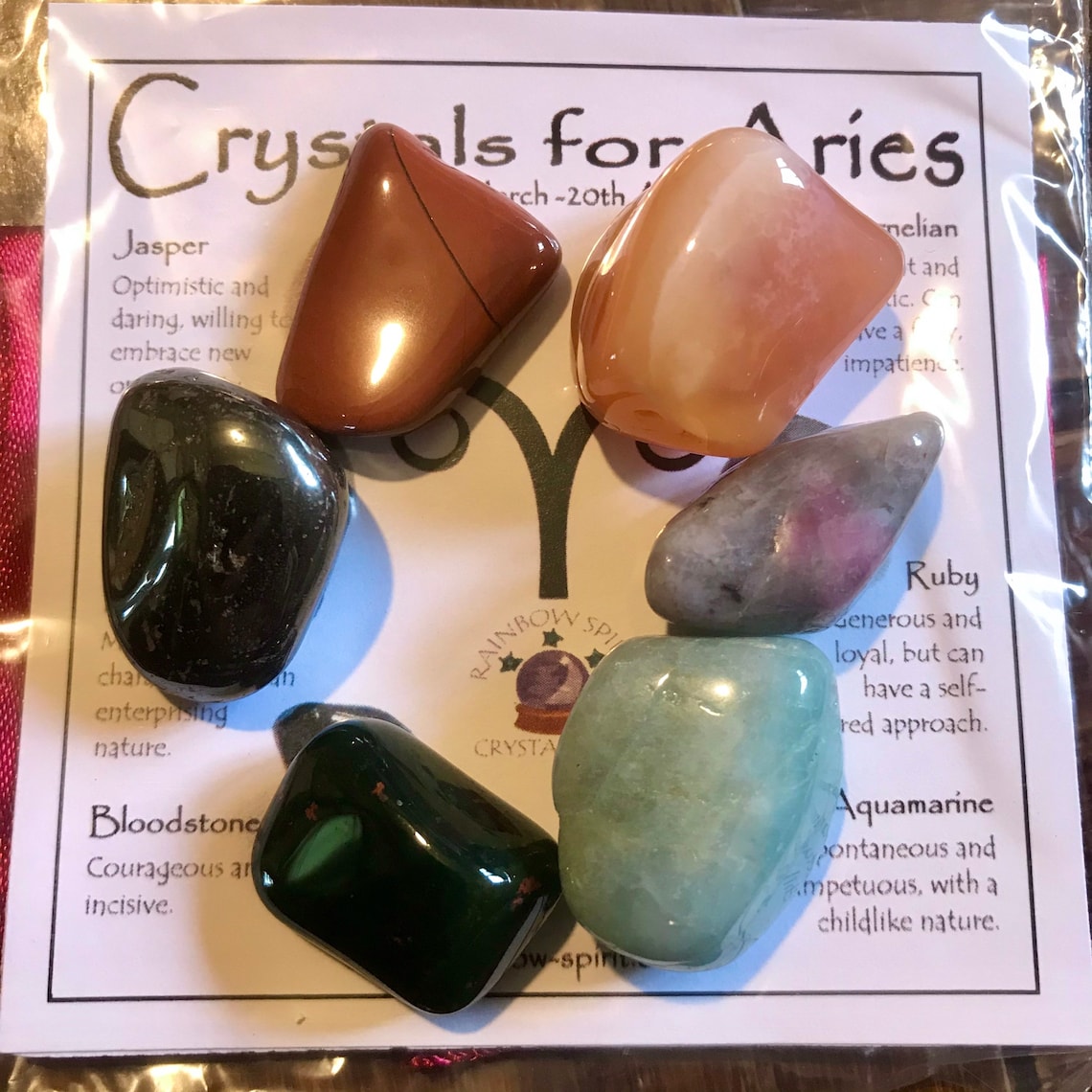 Aries Birthstones Crystal Set | Etsy