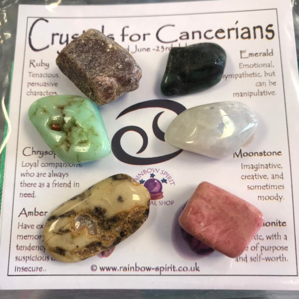 Cancer Birthstones Crystal Set | Etsy