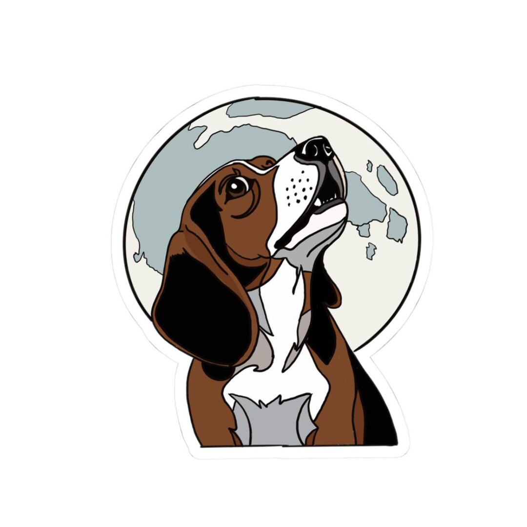 Beagle Collection: Howling at the Moon (kiss-cut Sticker) - Etsy