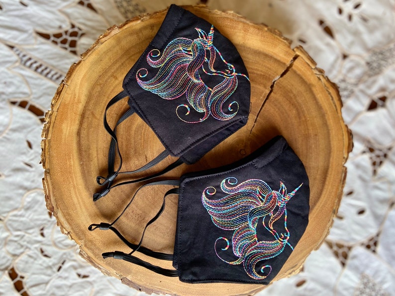 Rainbow Unicorn Face Mask With Built in Filter Fabric | Etsy