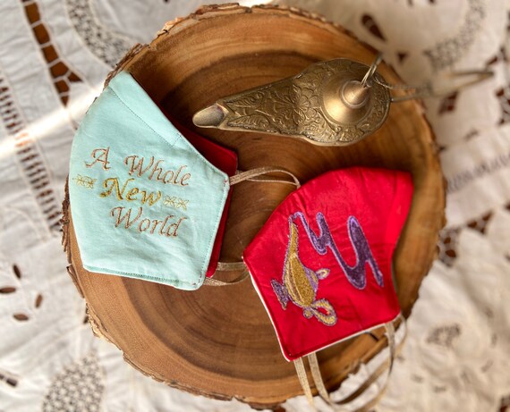 Reversible Aladdin Themed Face Mask built in filter fabric | Etsy