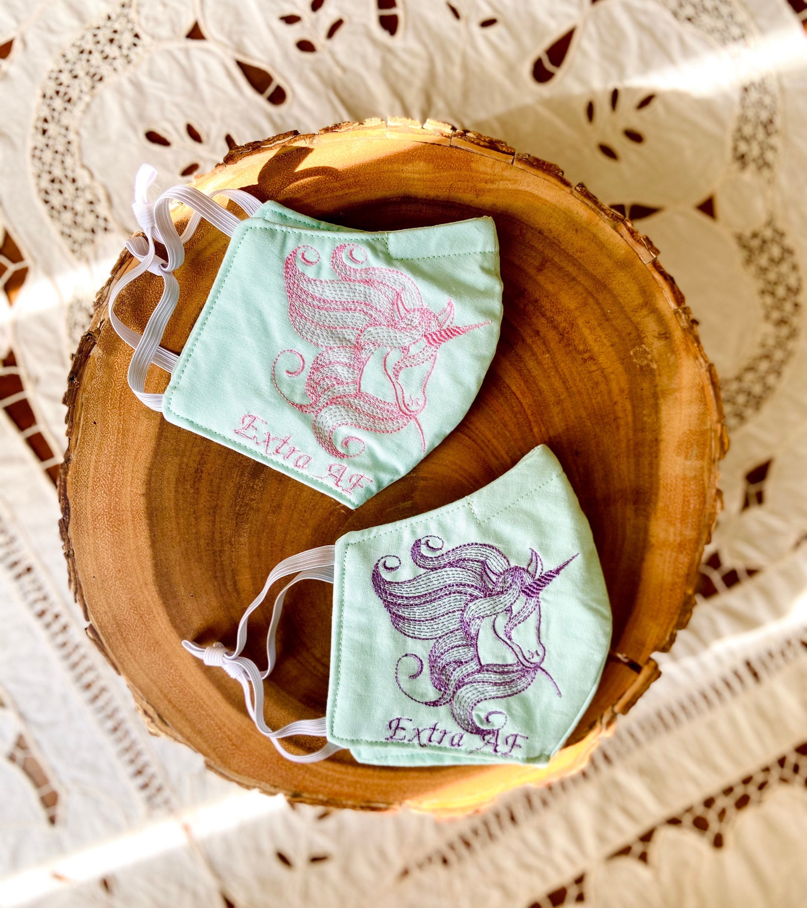 Extra AF Mint Unicorn Face Mask With Built in Filter Fabric | Etsy