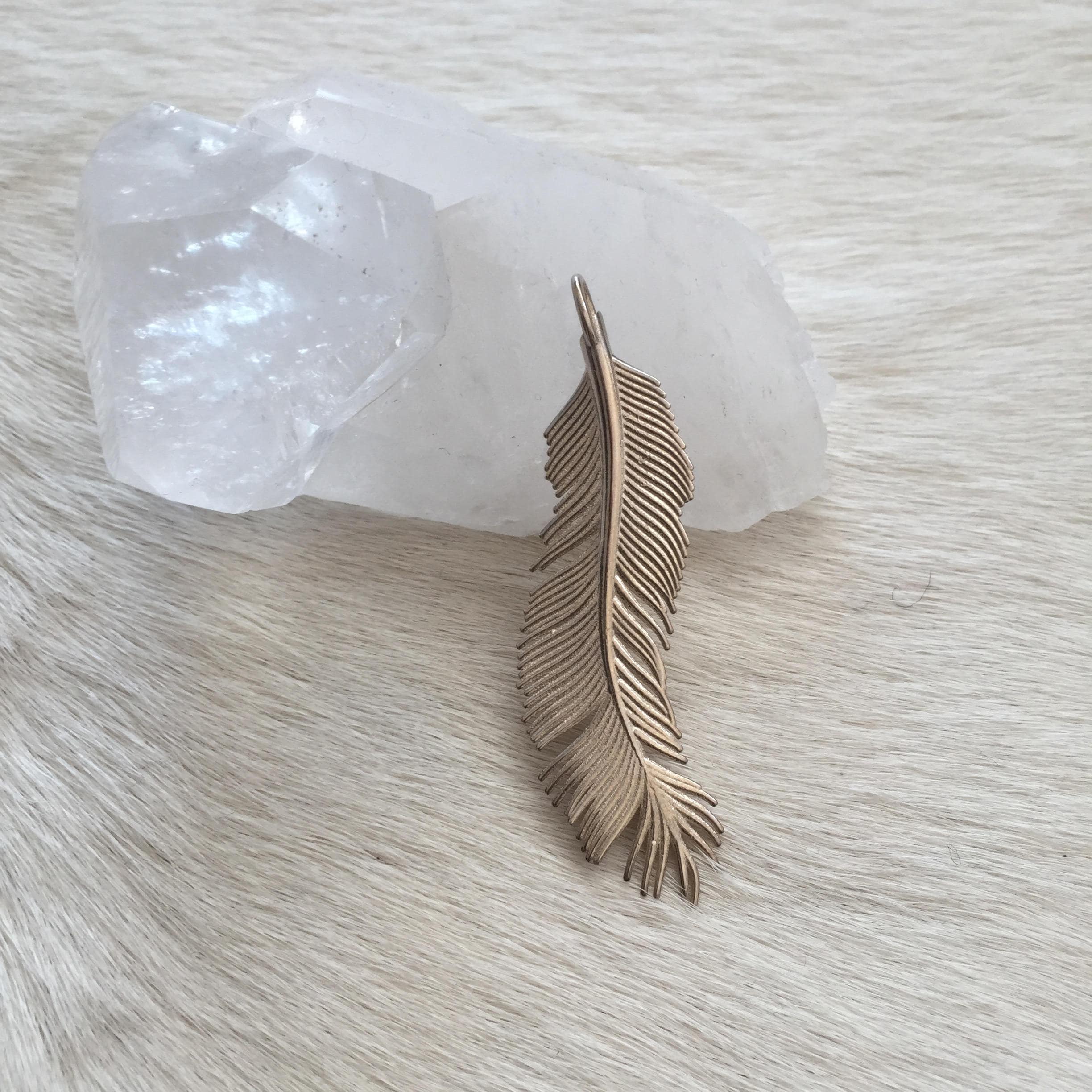 Buy Handcrafted Bronze Feather Pendant Online in India - Etsy