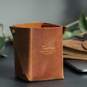 Corporate Gifts Personalized Leather Pencil Cup FAST USA Shipping 1-5 ...