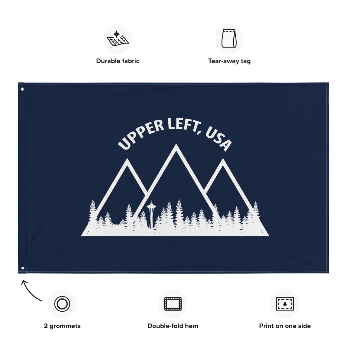 Upper Left USA Flag - Navy - Etsy