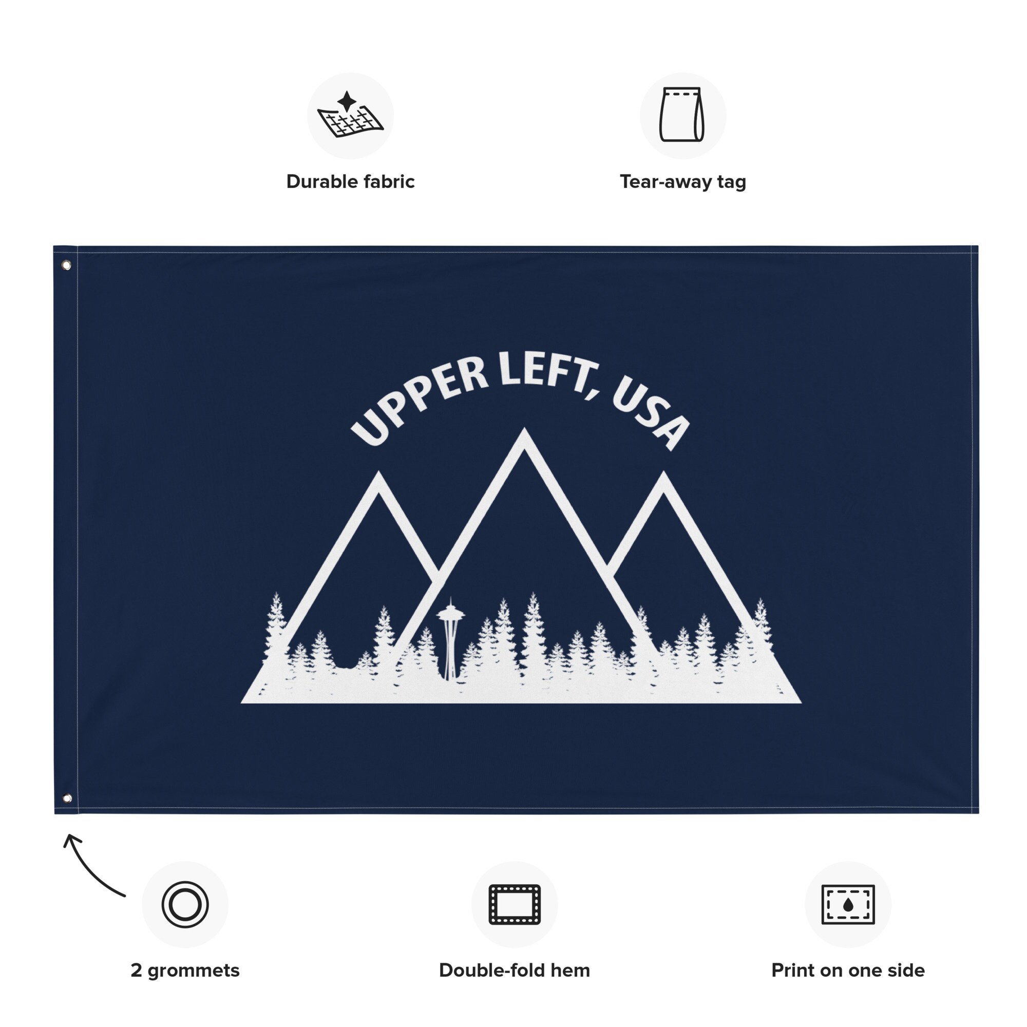 Upper Left USA Flag - Navy - Etsy