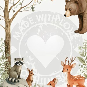 Woodland Animal Birthday Invitation | Kids Party Invite | Digital ...